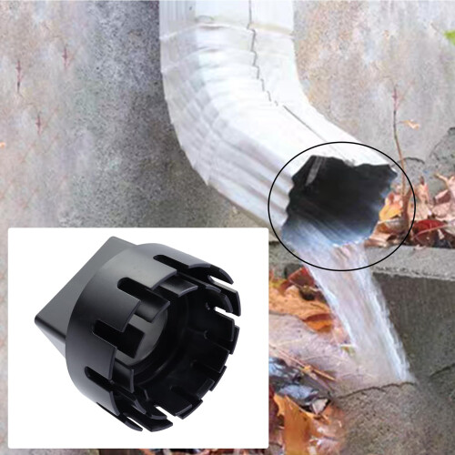 (Black) 3x4 Inch Drain Pipe Draining Rain Gutter PVC Drain Connector ...