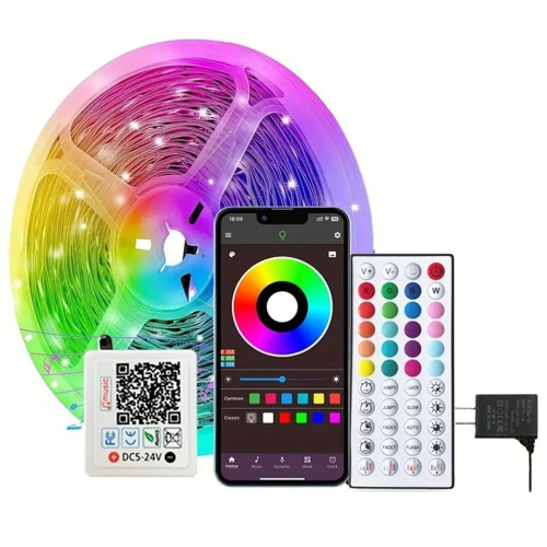 Dc 24V Rgb Led Tape Strip Bluetooth 10M Meters Multicolor Adhesive Band ...