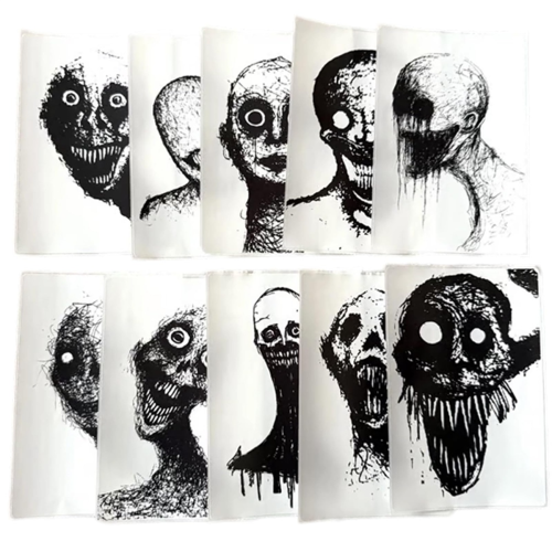 10-Pack Horrifying Sketch Stickers,Halloween Horror Ghost Stickers ...