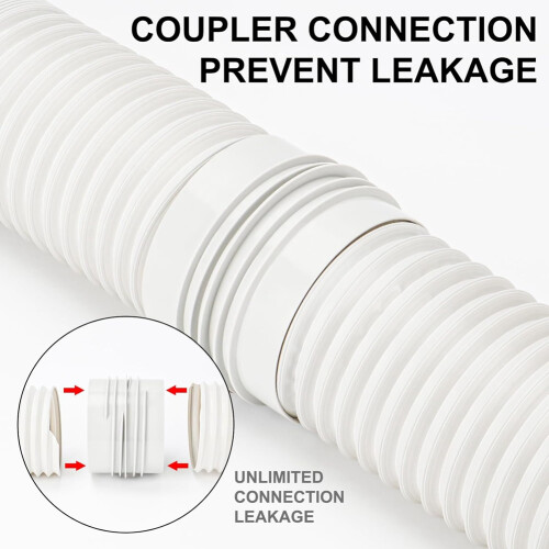 Portable AC Hose Coupler with 5.1inch/5.9inch Diameter Exhaust Vent ...