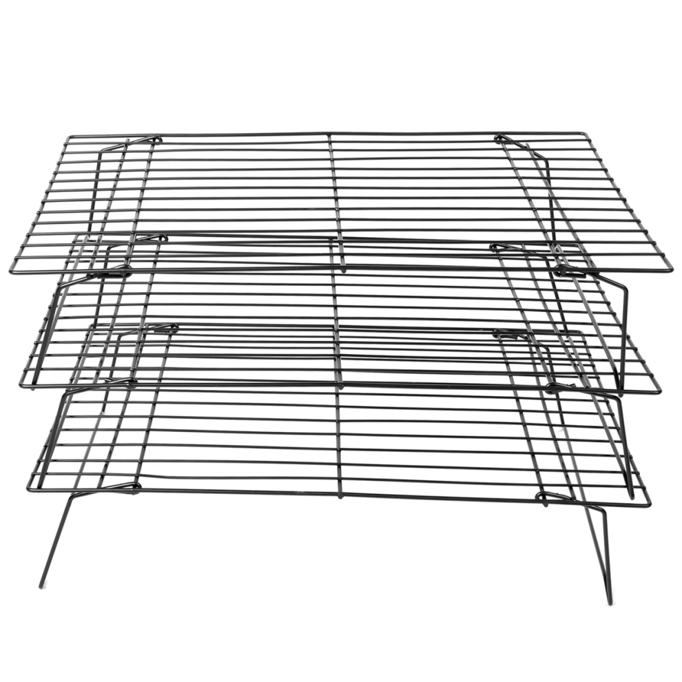 3 Layers Stackable Cooling Rack Metal Cake Cookie Bread Net Mat Holder ...
