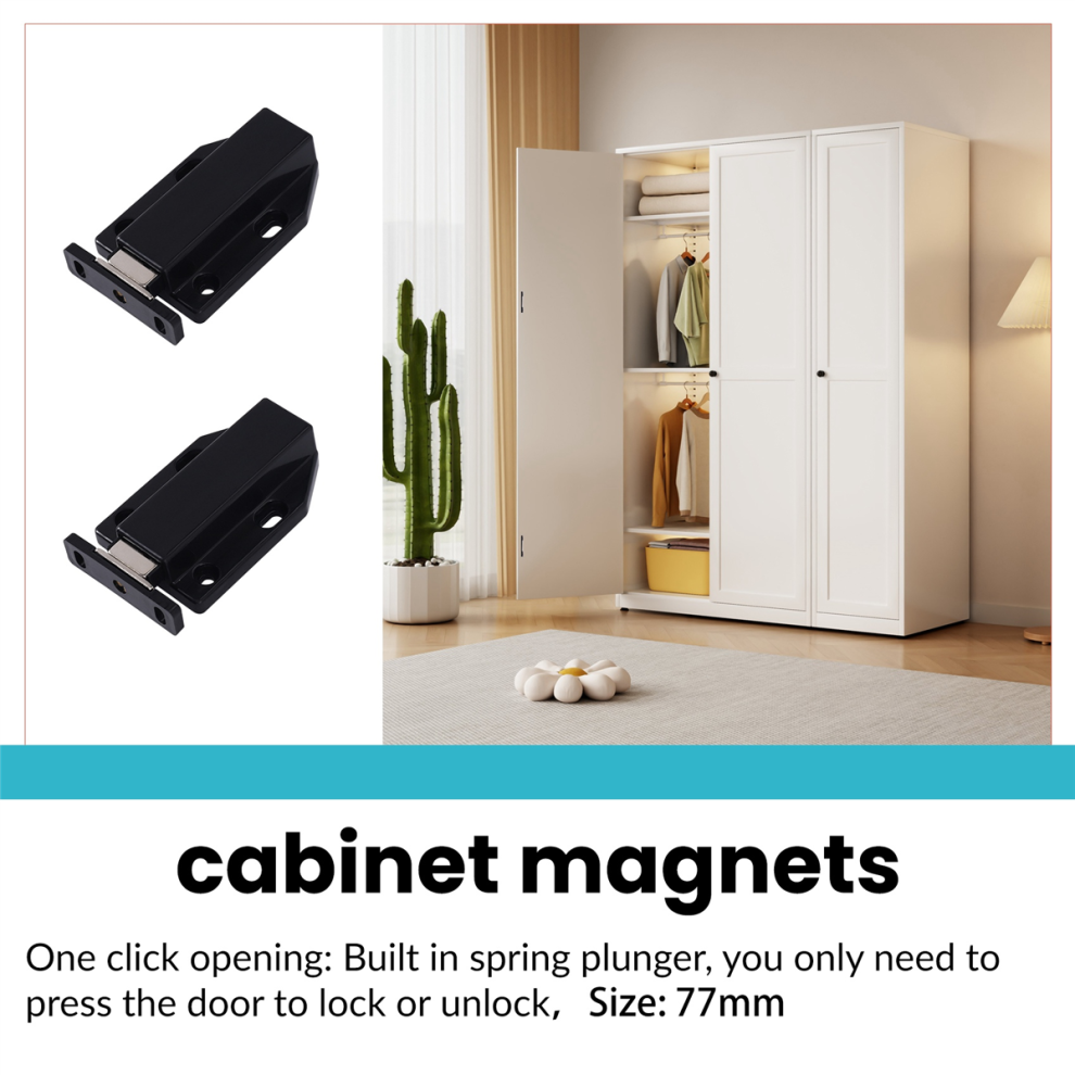 Push Latch Heavy Duty 4 Pack to Open Cabinet Hardware Magnetic Contact Latches for Large Door ...