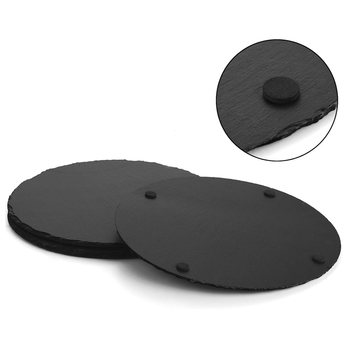 Round Cheese Board, Natural Stone Tray for Serving Cheese, Charcuterie ...