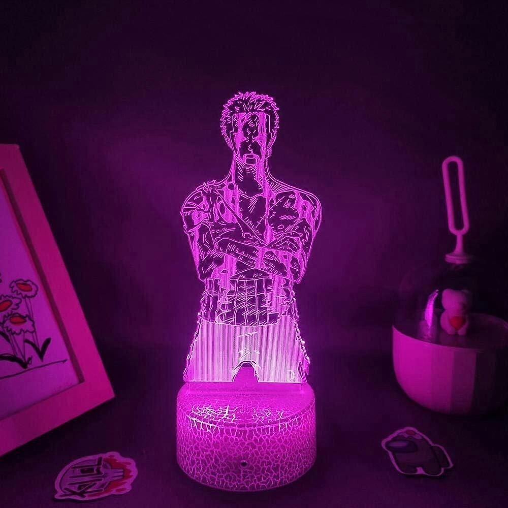 3D LED-lampa, 3D Illusion Lamp, Roronoa Zoro Figure, One Piece Anime 3D ...