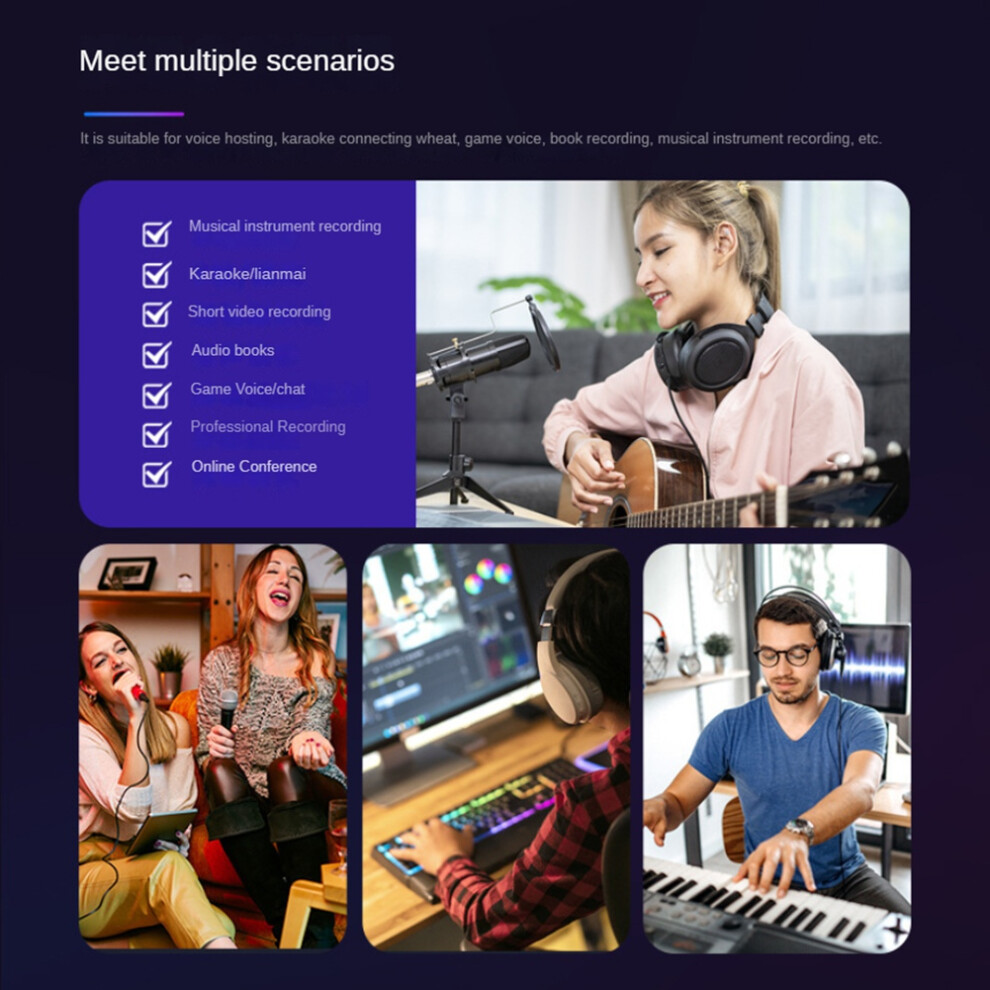 Carte son d'enregistrement d'interface audio USB 2 entrées 2 sorties 32 ...