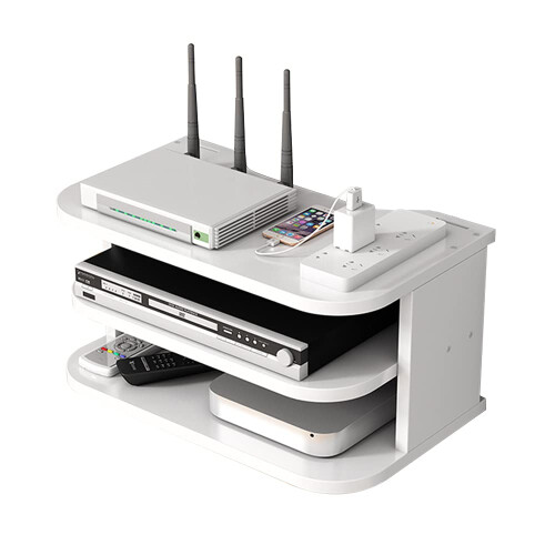 Hggzeg WiFi Router Storage Box Floating Shelves TV Set-Top Rack, Wall ...