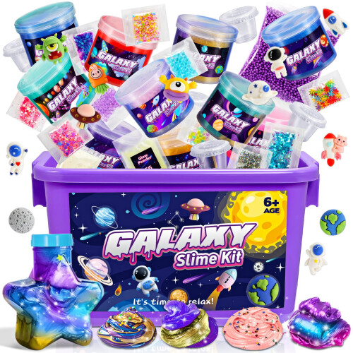 iKidiki Slime Kit, 6 7 8 9 10 11 12 Year Old Girl Gifts Galaxy Slime ...