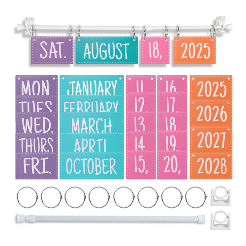 Rainbow Flip Calendar Bulletin Board Set with Holder on OnBuy
