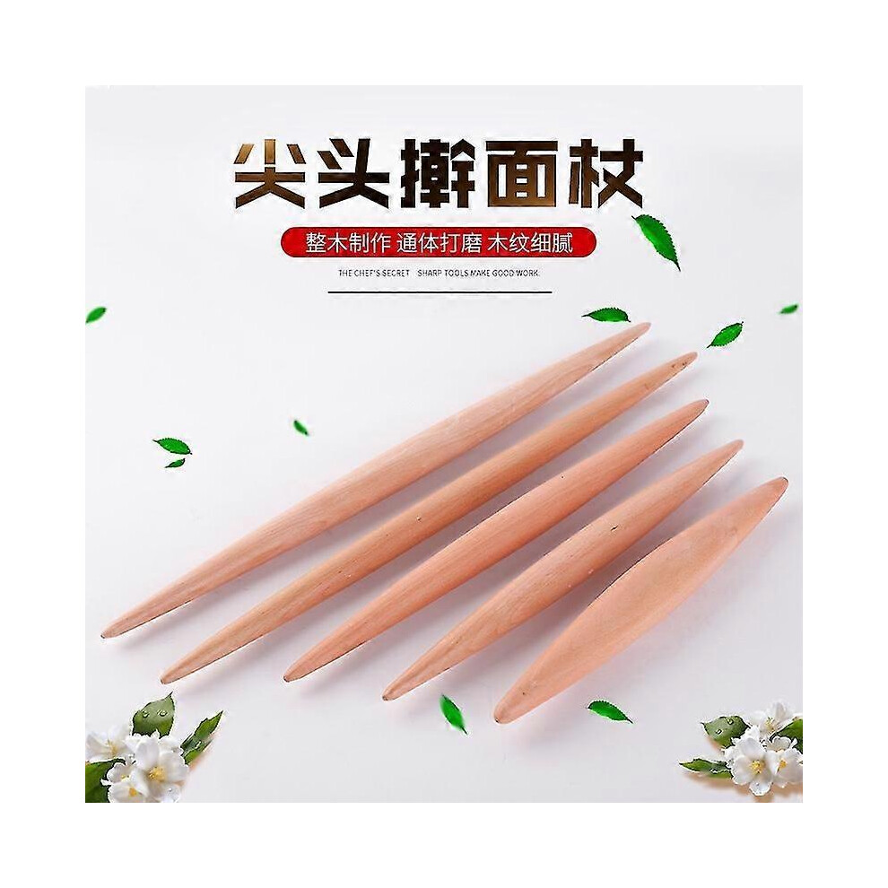 Beech pointed rolling pin wooden pointed rolling stick dumpling skin ...