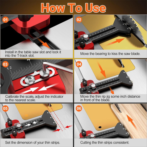 Thin Rip Table Saw Jig for Making Repetitive Narrow Strip Cuts on OnBuy