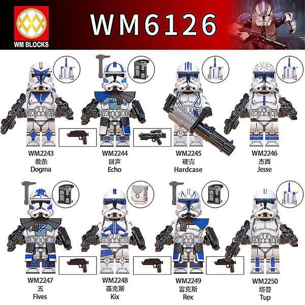 pcs Legion Clone Trooper Army Set Mini Captain Rex Jesse et Echo Star ...