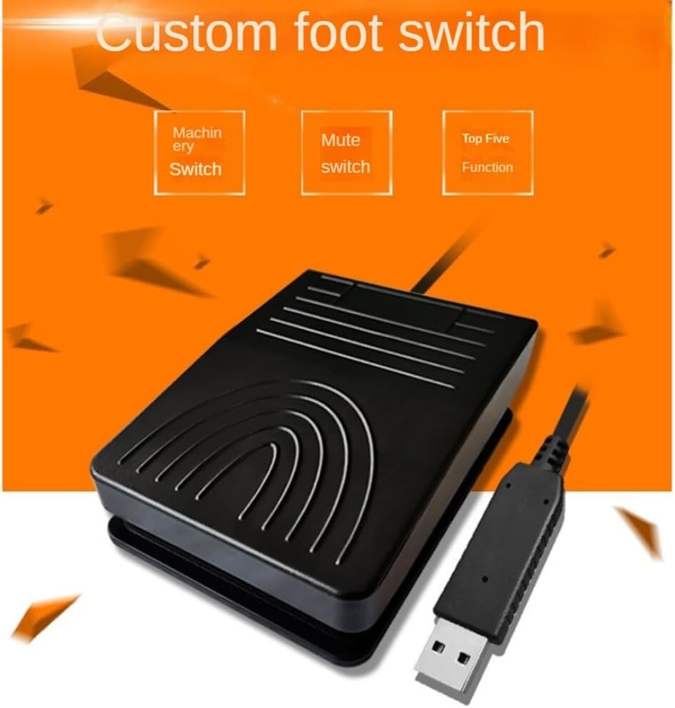USB Footswitch Pedal Control for PC Computer Office, High Sensitivity Single Control Foot Pedal ...