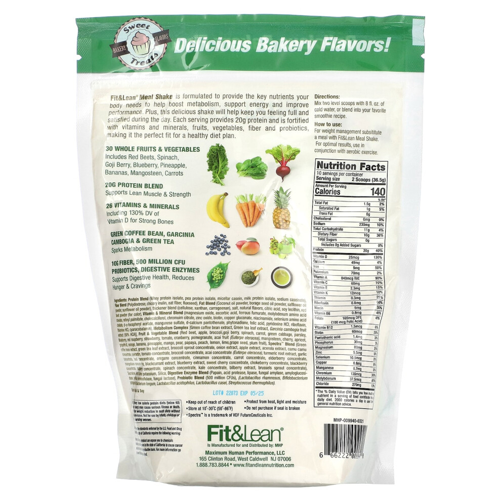 Fit & Lean, Shake Repas, Nutrition Complète pour Fitness, Shortcake à ...