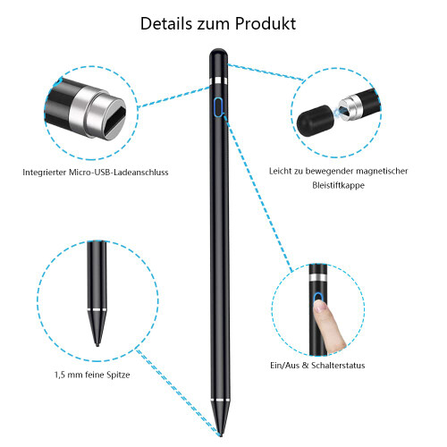 Stylet pour tous les écrans tactiles, stylet à pointe fine pour ...