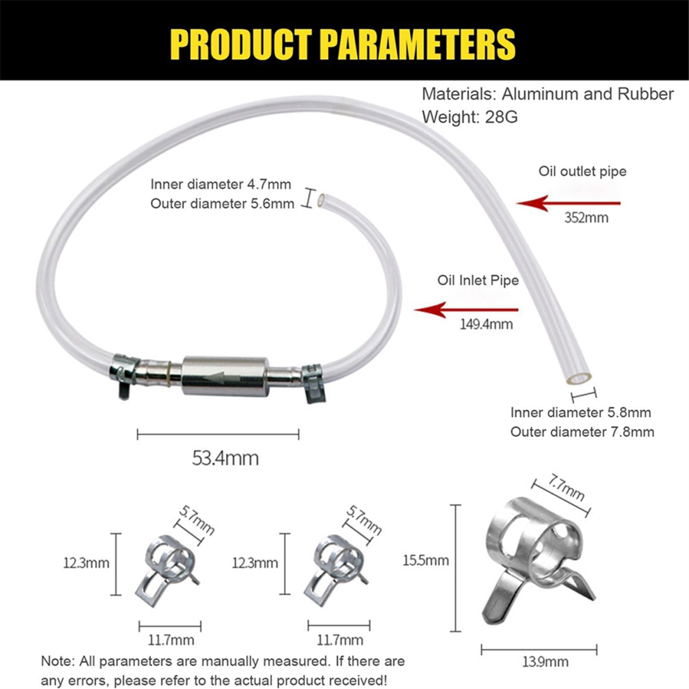 Brake Bleeder Hose - One Way Check Valve Tube Bleeding Tool Kit on OnBuy