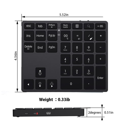 Tri-Mode Numpad 7-Color LED Backlit Wireless Keyboard A on OnBuy