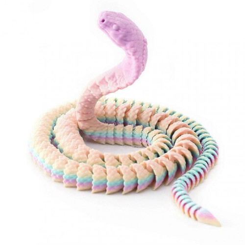 (25 cm, White) 3D Printed Articulated Snake Model - Desk Decor, Stress ...