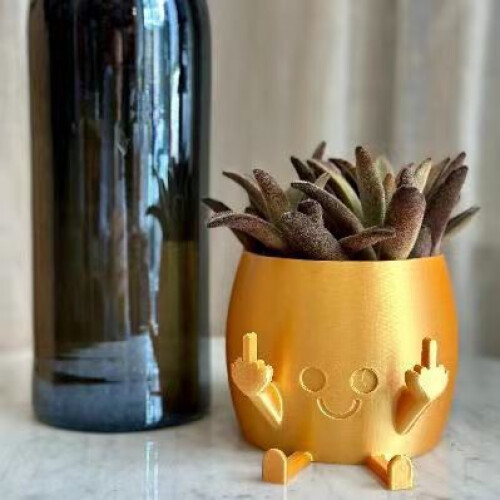 (Two-Hand Middle Finger Planter - Gold) Creative Two-Hand Middle Finger ...