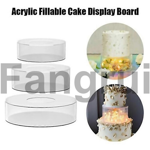 For Clear Acrylic Cake Stands Fillable Cake Box Round Cake Display Box ...
