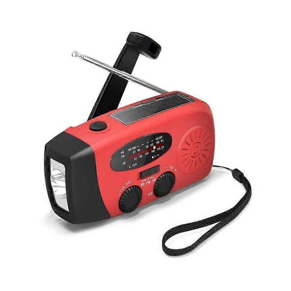 Hand crank radio with solar panels flashlight and 2000mAh power bank ...