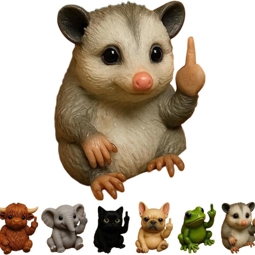 (Animal Middle Finger Figurine - Mouse) Animal Middle Finger Plush Mini ...