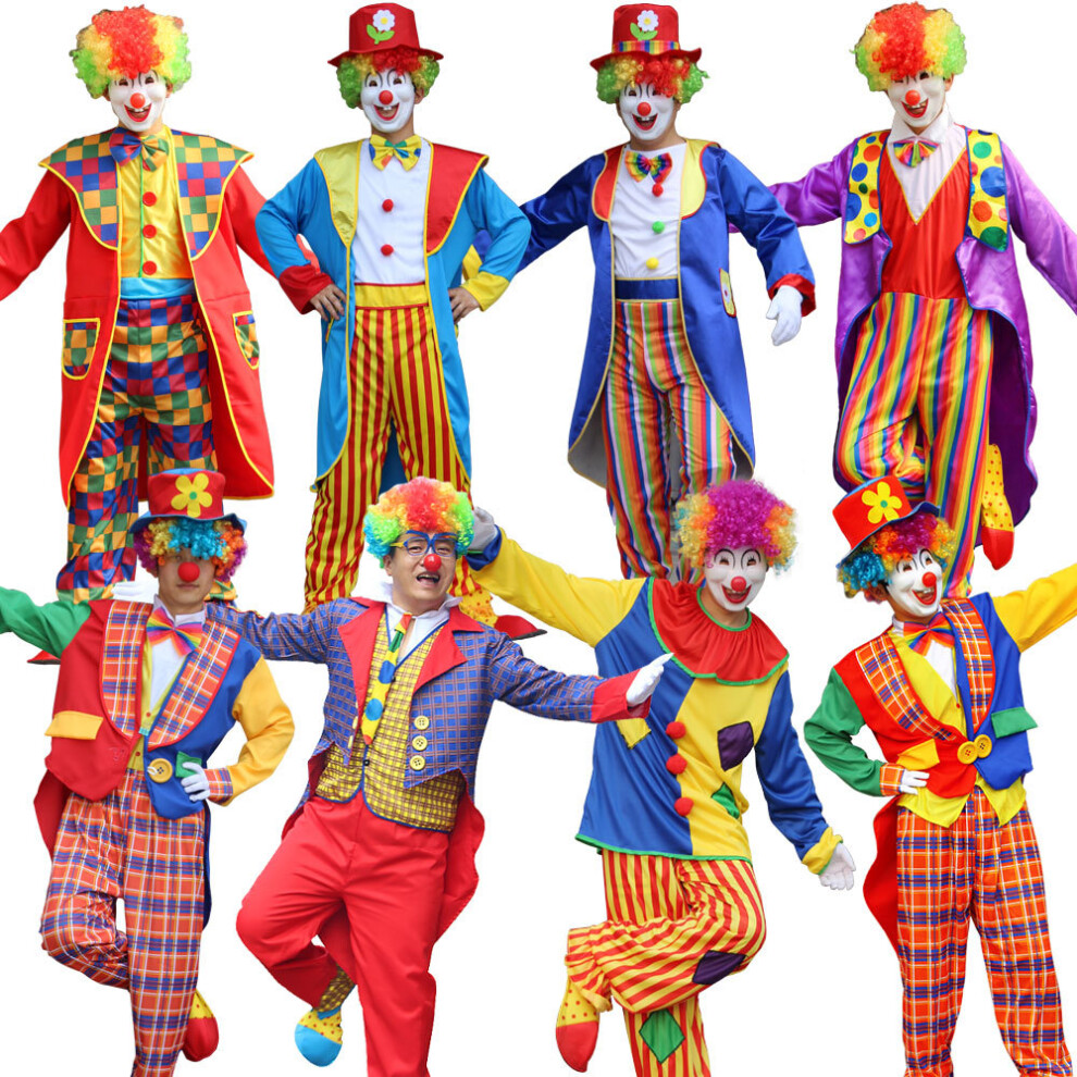 (ZC-019, 5XL) Halloween Adult Clown Costume Stage Cosplay Performance ...