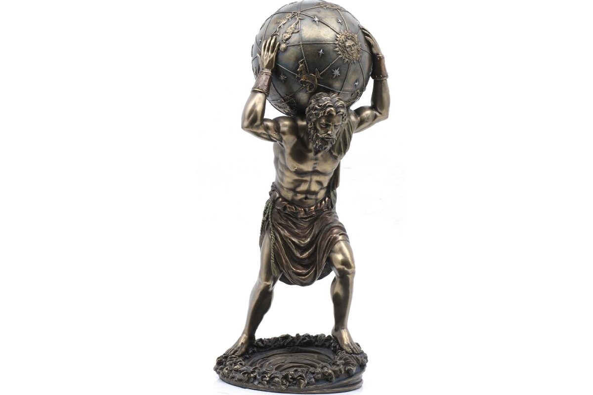 Pacific Giftware PTC 11.75 Inch Man with Atlas Globe Shrugged Resin ...