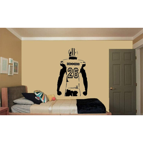 Calcomana de pared de ftbol personalizada personalizada: elija su ...