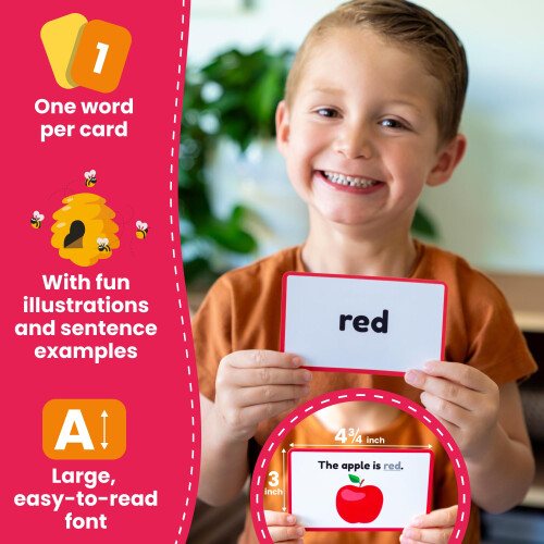 Sight Words Flashcards Kleuter - 220 Kaarten - Woorden voor Peuters 2-4 ...