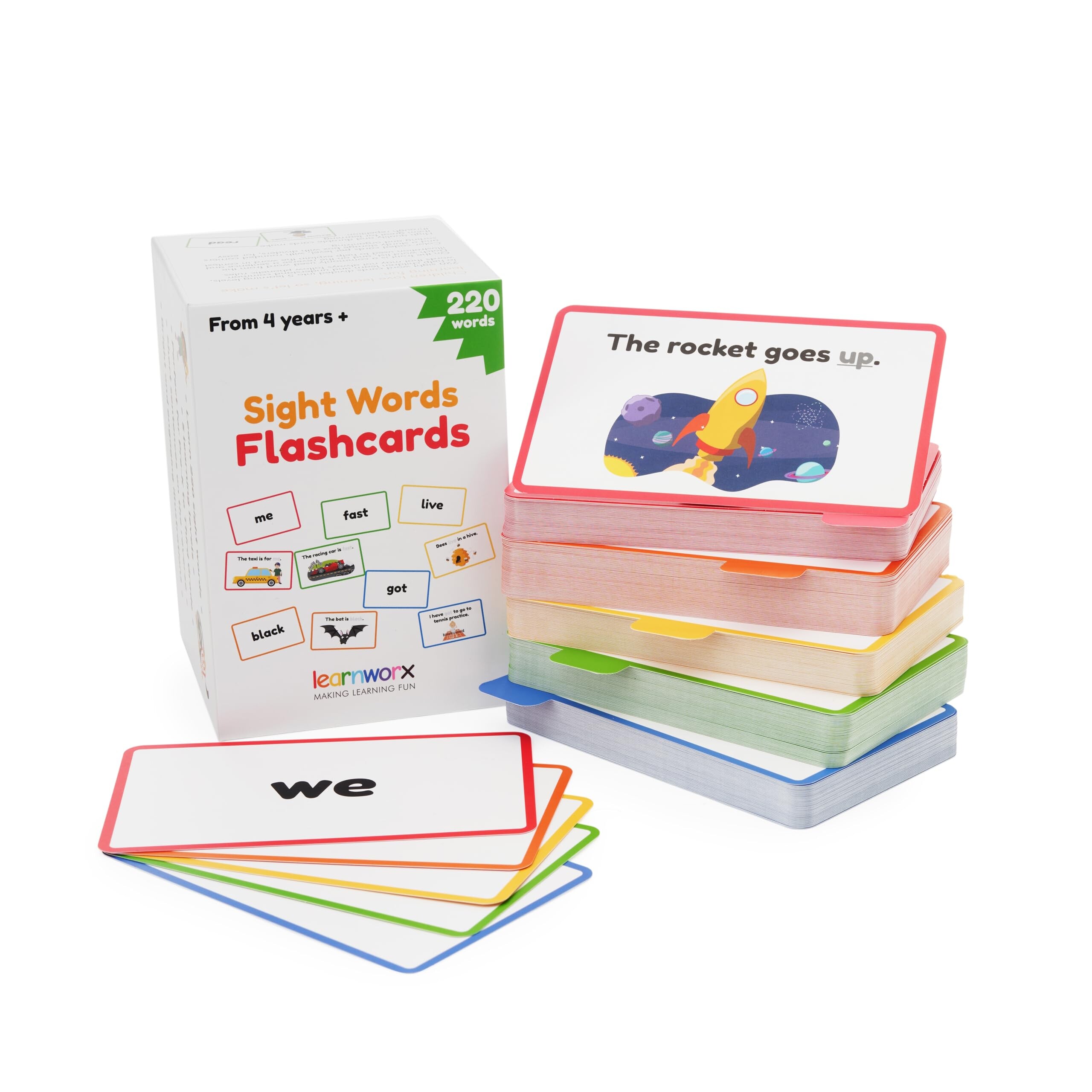 Sight Words Flashcards Kleuter - 220 Kaarten - Woorden voor Peuters 2-4 ...