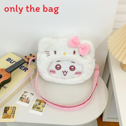 (Pink) Shoulder Plush Childrens Crossbody Bag With Chiikawa Hello Usagi ...