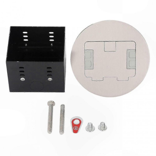 Silver 20A Dual 3-Prong Recessed Floor Outlet Kit, Stainless Steel ...
