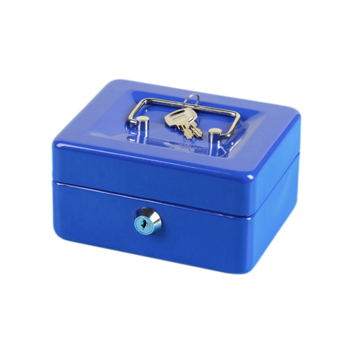 Petty Cash Box Lockable Security Money Safe Box with Lock Slot,Blue on ...