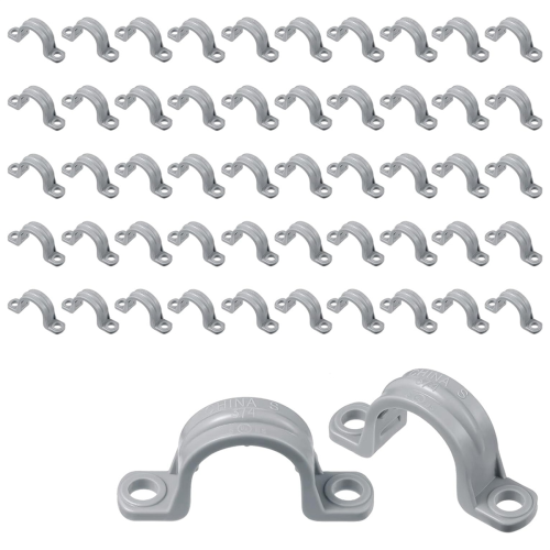 Tubo de PVC com conduíte de plástico com furo duplo e braçadeira de ...