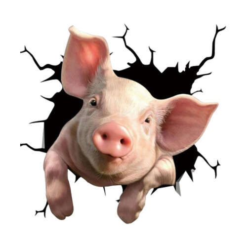 3D Funny Pig Car Window Sticker PVC Sticker for Vehicle Window on OnBuy