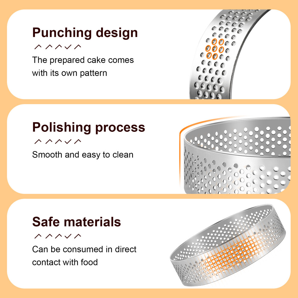 5 Pcs Circular Porous Tart Ring Bottom Tower Pie Cake Mould Heat ...
