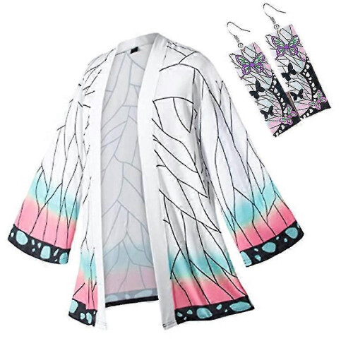 (140, A4) Demon Slayer Kimetsu No Yaiba Haori Kimono Cosplay Costume ...