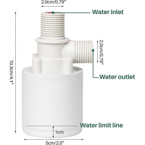 Water Level Control Valve 1/2" Auto Fill Shut Off Water Float Valve for ...