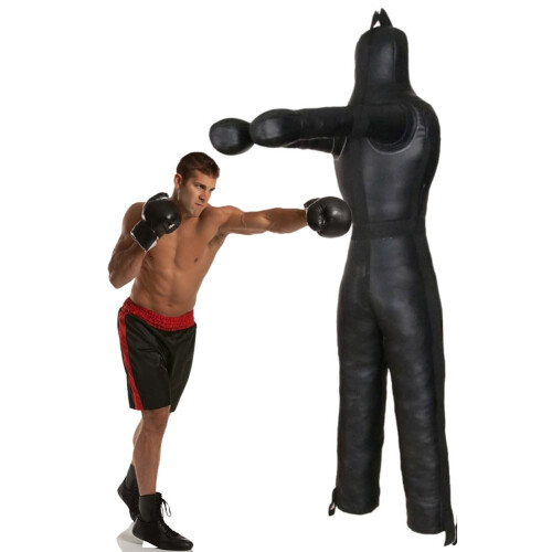 Hanging Grappling Dummy for MMA Training - Unfilled 180cm Black Jiu ...