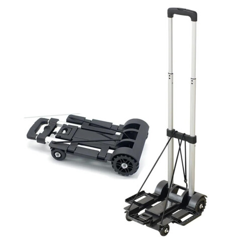 Robust Folding Hand Truck Trolley with Wheels, Collapsible Luggage Cart ...
