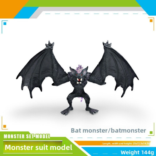 (Black) Pvc Monster Bat Mythical Creature Model For Childrens Toys ...