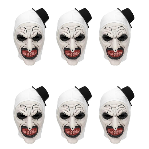 6X Halloween Terrifier Mask Clown Scary Joker Costume Horror Creepy for ...