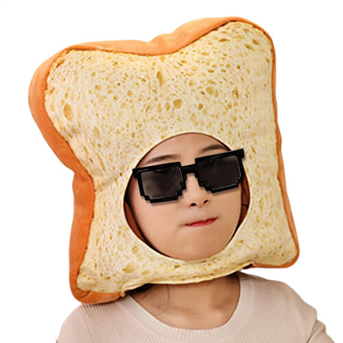 Bread Hat Plush Toast Costume 35 cm Novelty Headpiece for Halloween ...