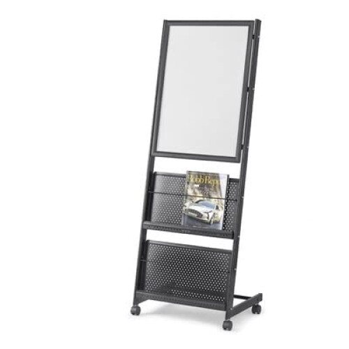 Zine Rack Floor Standing Metal Iron Information Display Rack Newspaper ...