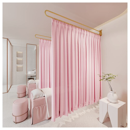 Transparent Privacy Screen for Beauty Salon 260x230 cm with Gold Metal ...