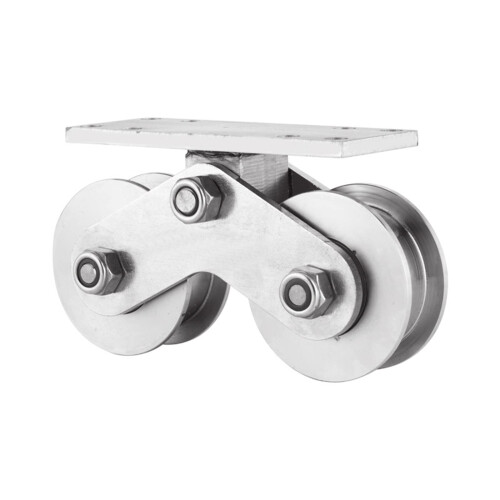 Rail Wheel Stainless Steel Double Wheels 22 Inch V-Groove U-Shaped H ...