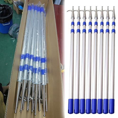 Retractable Docking Pole with Hook, 4m Telescopic Design for Safe Boat ...