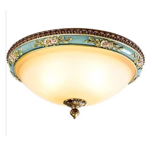 Vintage Classic Ceiling Light with Rustic Round Glass Lampshade, 30 Cm ...
