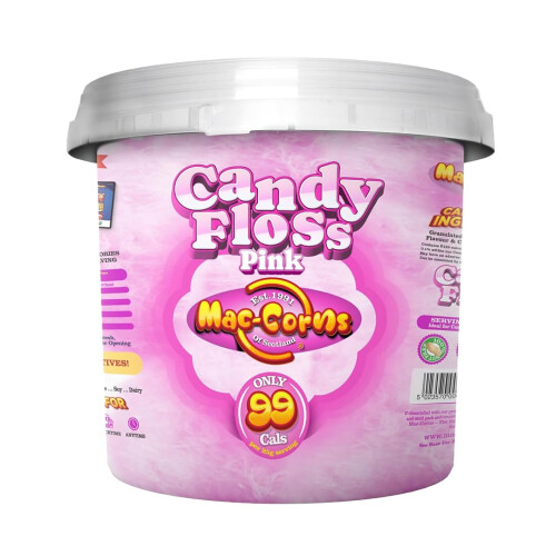 MacCorns Pink Cotton Candy Floss -10ltr Mega Bucket for Kids & Adults ...