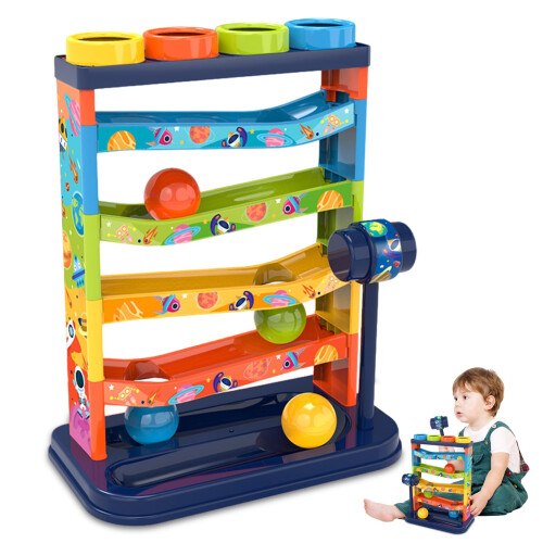 Ball Drop Toy for Toddlers - 5 Animal Ball Drop Tower with Swirling ...